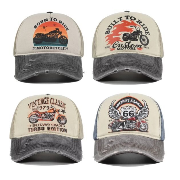 Snap Buckle Vintage Cap - SMA Motorcycle Accessories