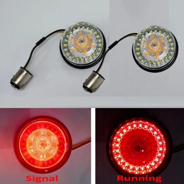 2″ LED 1157 Signal Insert Red & Amber Running and Signal Indicator ...